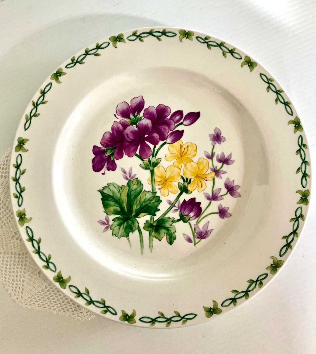 Vintage "thompson Pottery" 12in. Serving Platter/chop Plate Floral ...