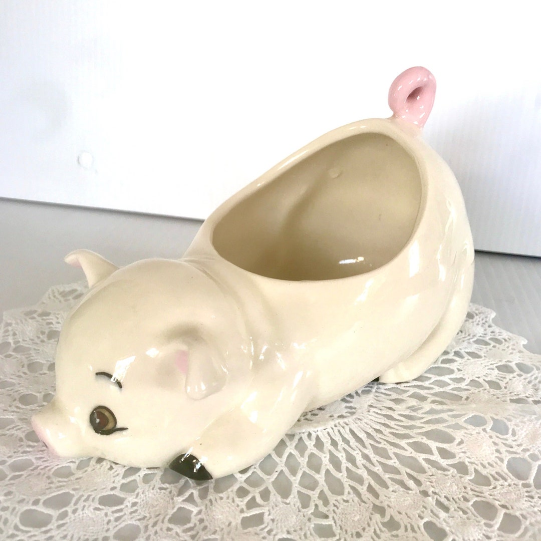 Vintage PIG Ceramic Indoor Planter - 4in Tall - Etsy
