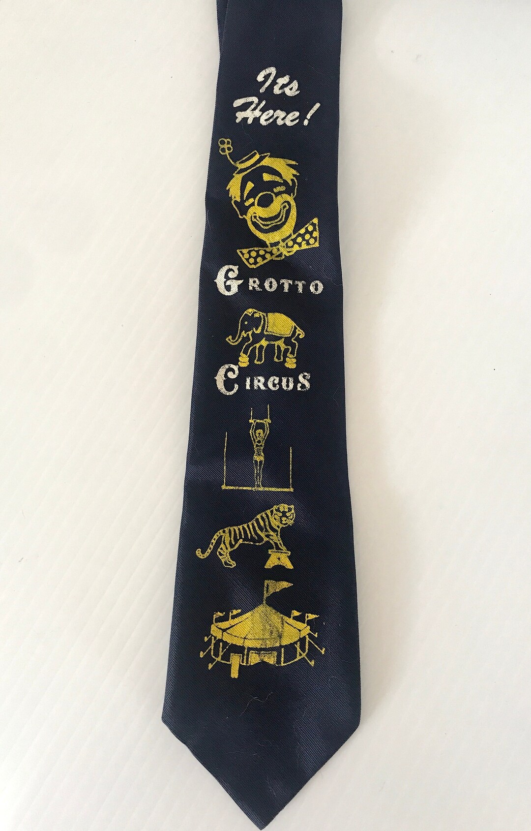 Vintage 1930's grotto Circus Souvenir Mens Neck Tie Elephant, Lion ...