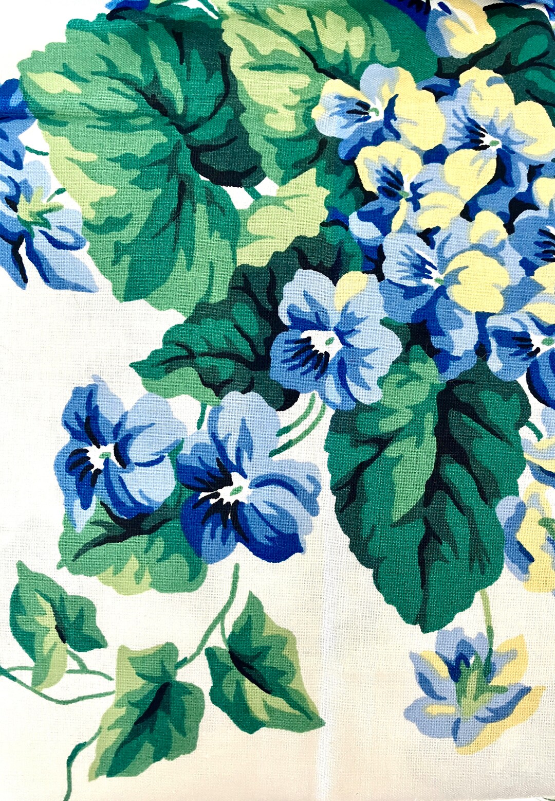 Vintage WAVERLY Fabric "sweet Violets" - Screen Print - Cotton ...