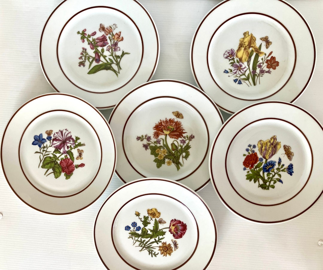Vintage (set X 6) JKW BAVARIA Plates Western Germany Classic Rose ...