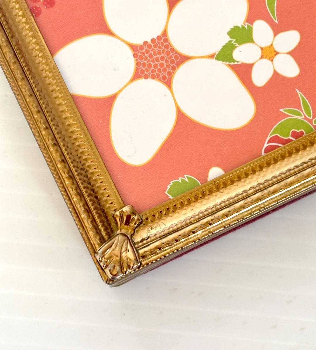 Vintage Gold Metal Ornate Horizontal Photo Frame - 7in X 5in Replaced W ...