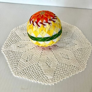 Vintage TEMARI Ball for Well Being, Peaceful Home, Artfully Embroidered ...