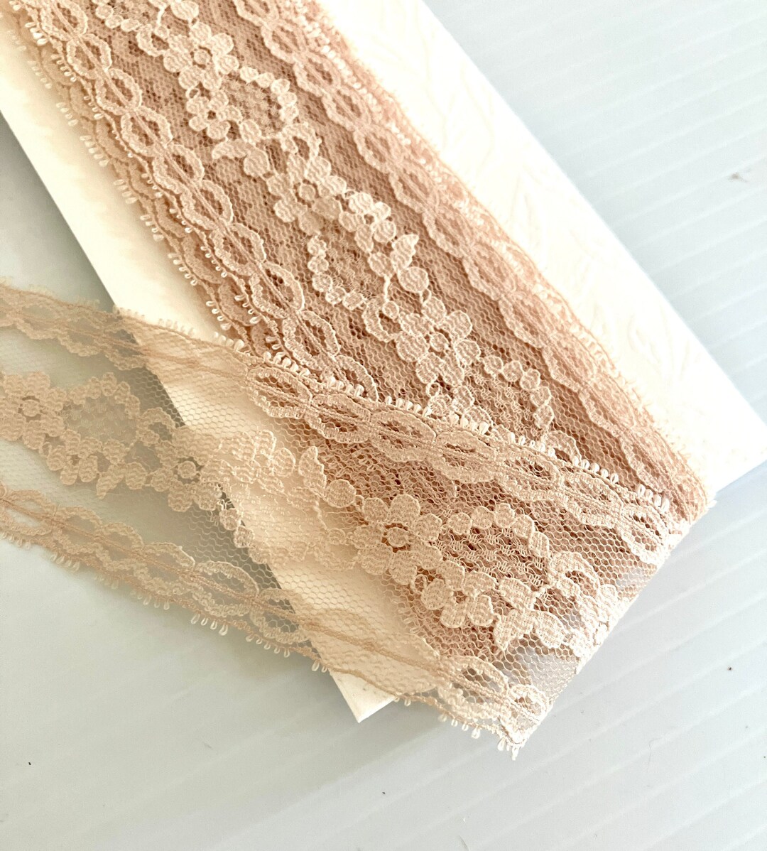 Vintage Beige/flesh Color Lace - Floral Design - Unused - 1.5in Wide ...