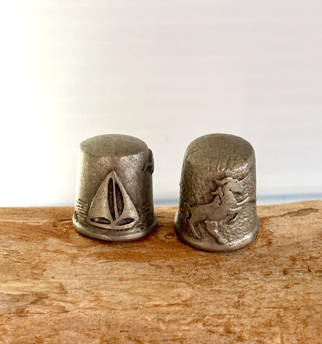One Vintage Rawcliffe Pewter Thimble Sailboat or Unicorn - Etsy