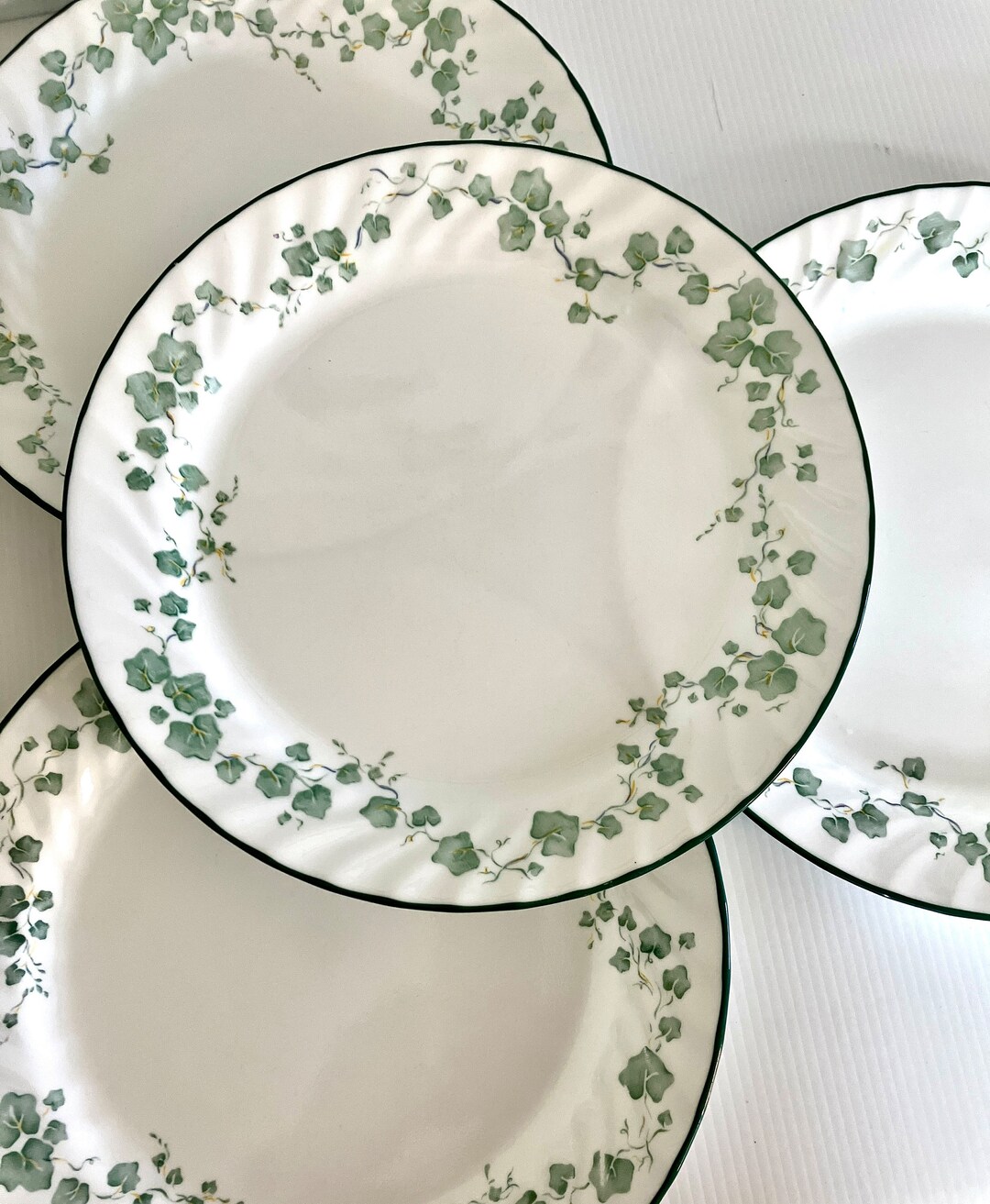 Vintage set of 4 CORELLE callaway Swirl Ivy 10in. Dinner Plates Great ...
