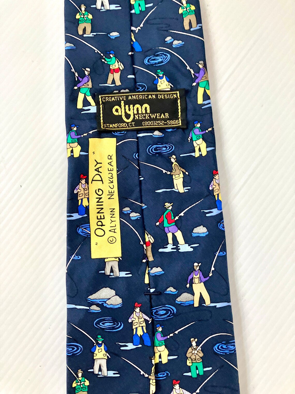 Vintage ALYNN NECKWEAR "opening Day" Men's Silk Neck Tie - 55in Long - Etsy