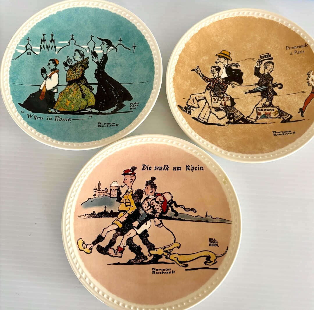 Vintage Norman Rockwell on Tour Plate -limited Edition- When in Rome ...