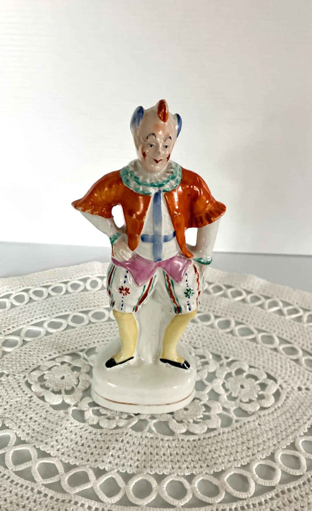 Victorian Staffordshire Clown Figurine - Clown - Circus Clown ...