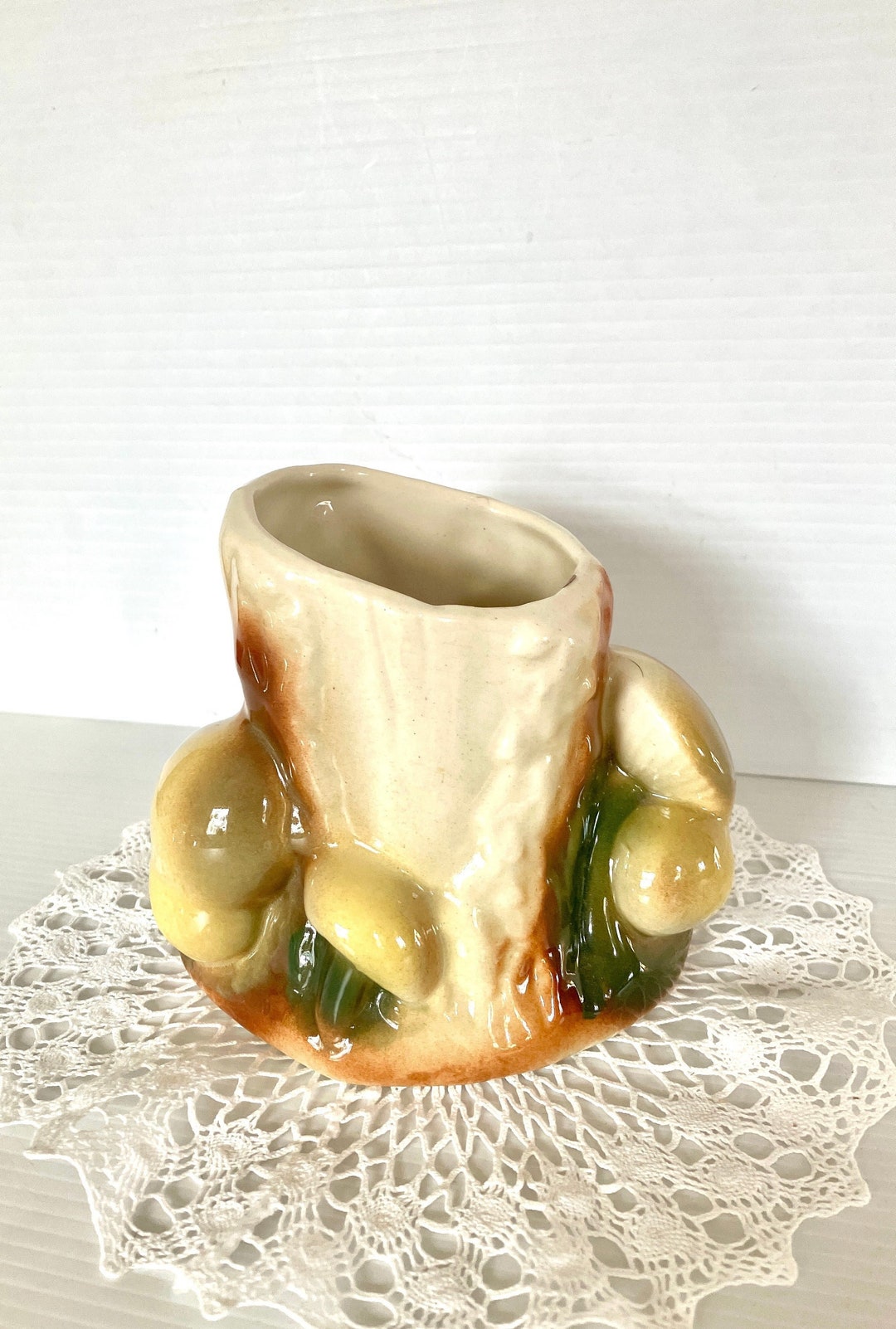 Vintage Ceramic Mushroom Tree Trunk Planter - Boho Retro Decor - Etsy
