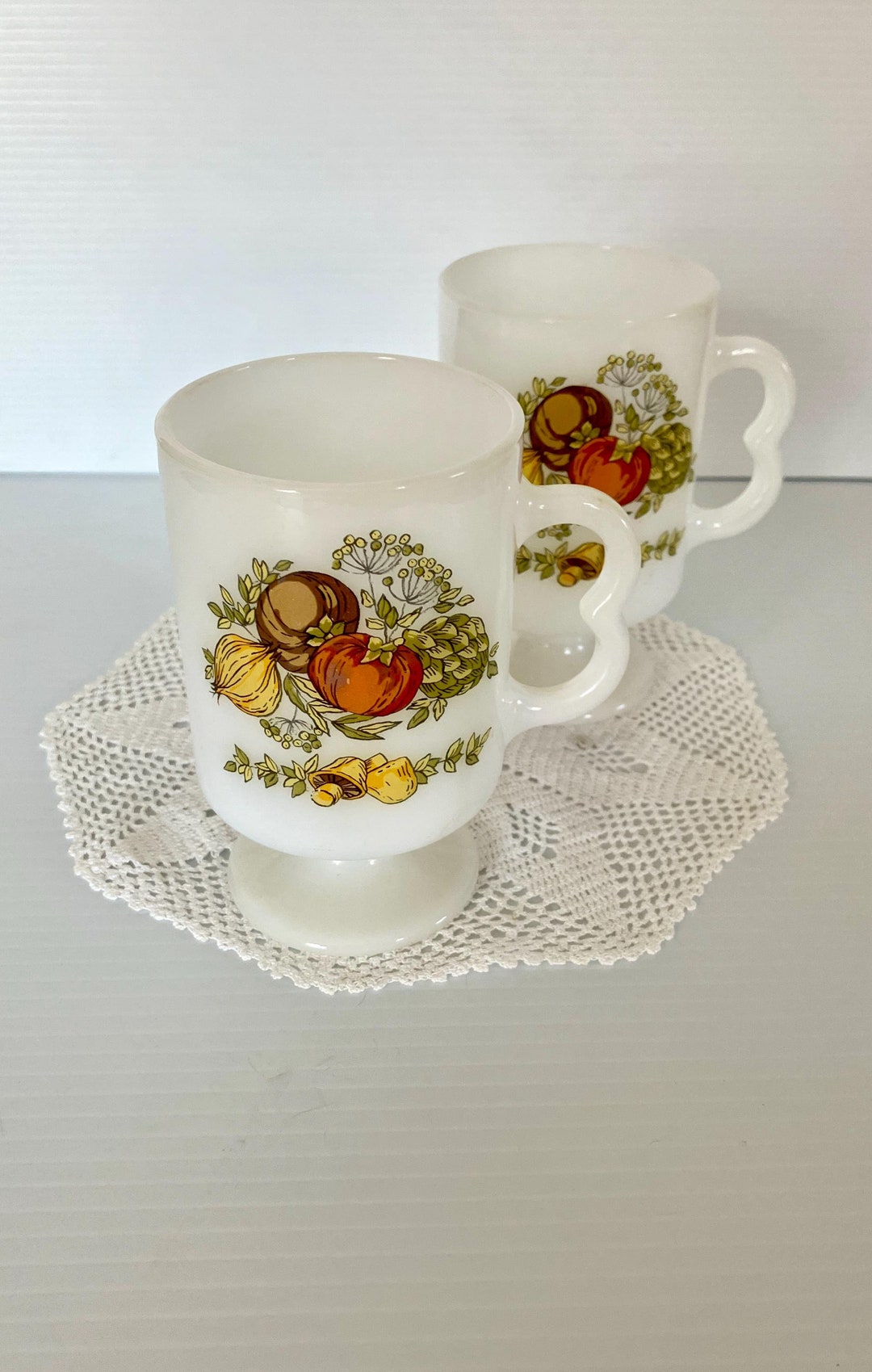 Vintage Pyrex Spice of Life Milk Glass Coffee Cups (set of 3) - Etsy