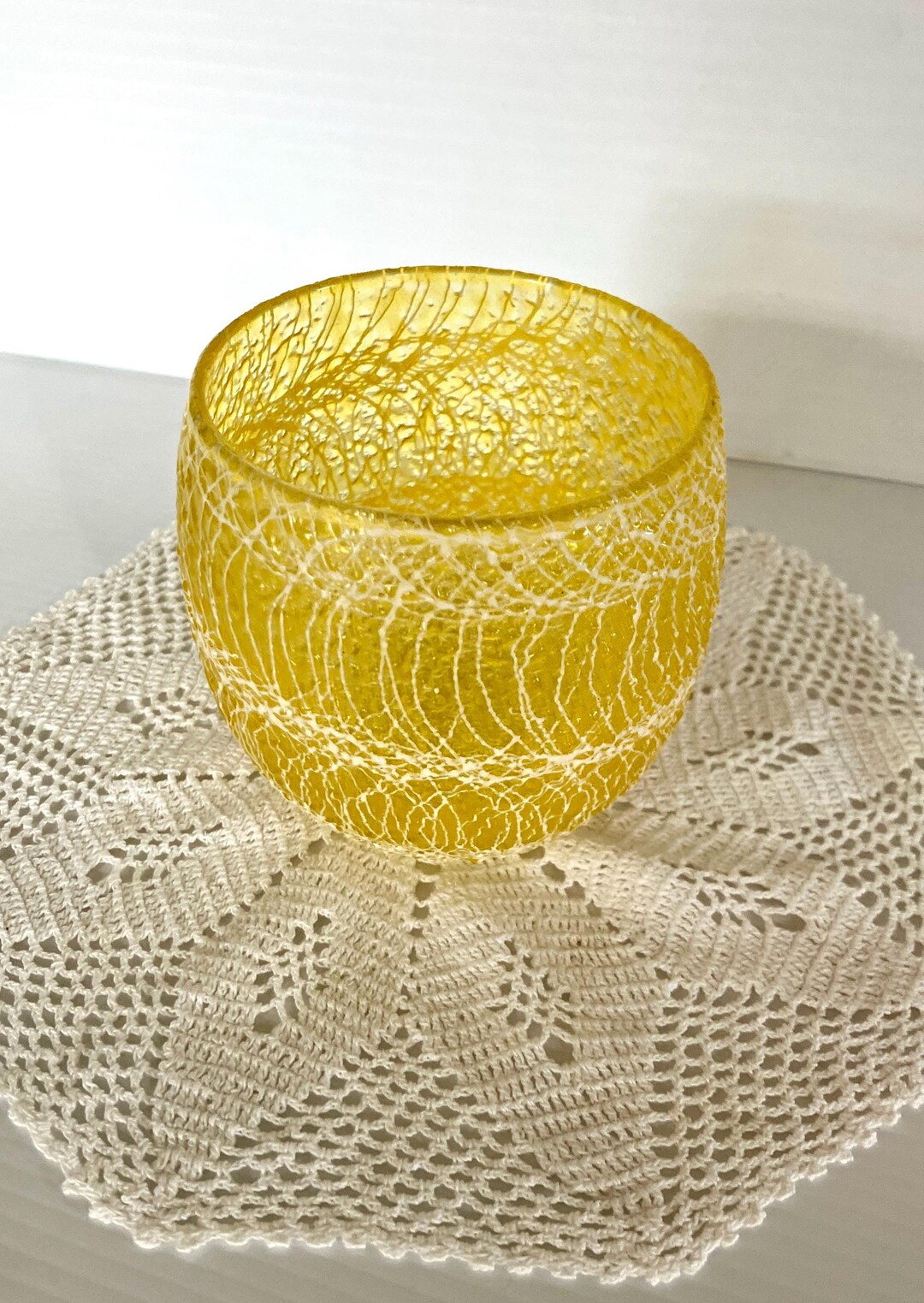 Vintage Color Craft Roly Poly Spaghetti String Drizzle Cocktail Glass ...