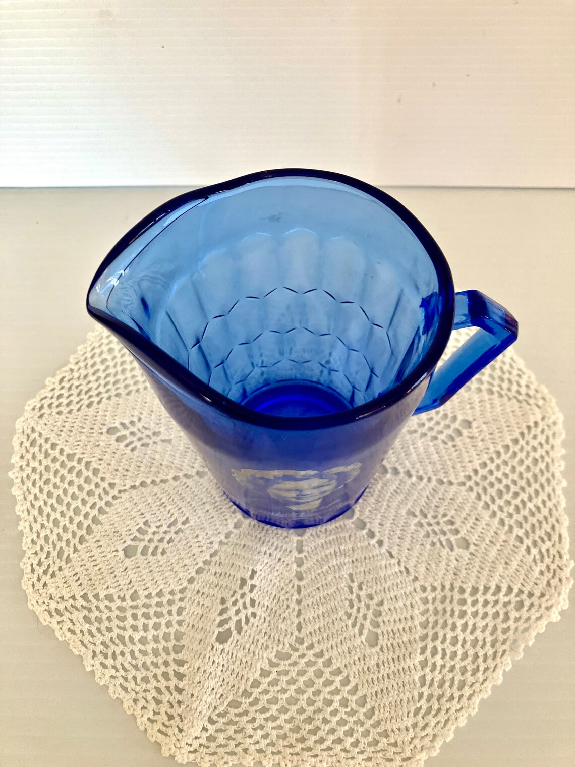 Vintage Shirley Temple Hazel Atlas Cobalt Blue Glass Creamer/pitcher ...