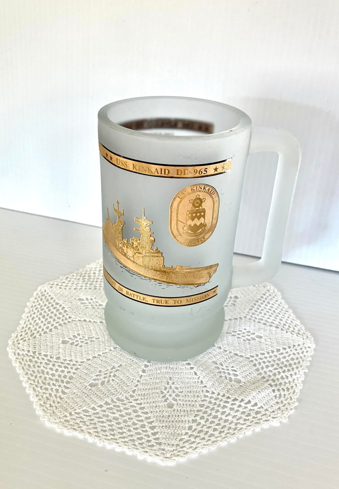 Vintage ONE Frosted CULVER Beer Mug - USS Kincaid - Historical ...