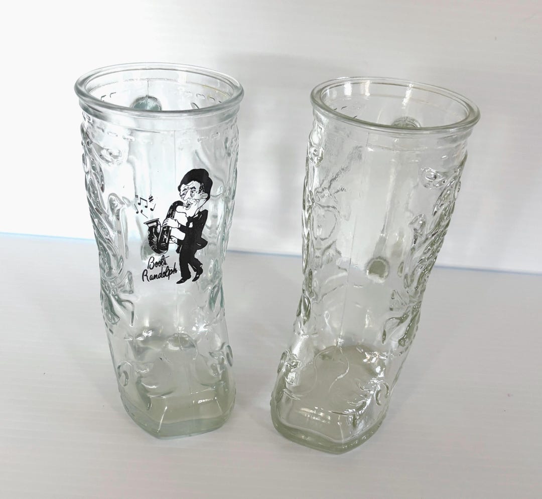 Vintage Clear Glass Boot Glass/beer Mug - Boots Randolph/yakety Sax ...