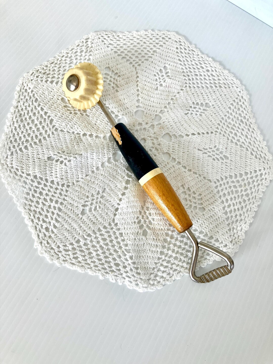 Vintage Wood Handle Pie Crimper pastry Trimmer-2 Ended Pie Crust ...