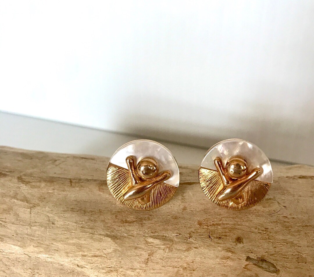 Vintage SWANK Bowling Ball & Pins - Gold Tone/ Mother of Pearl Retro ...