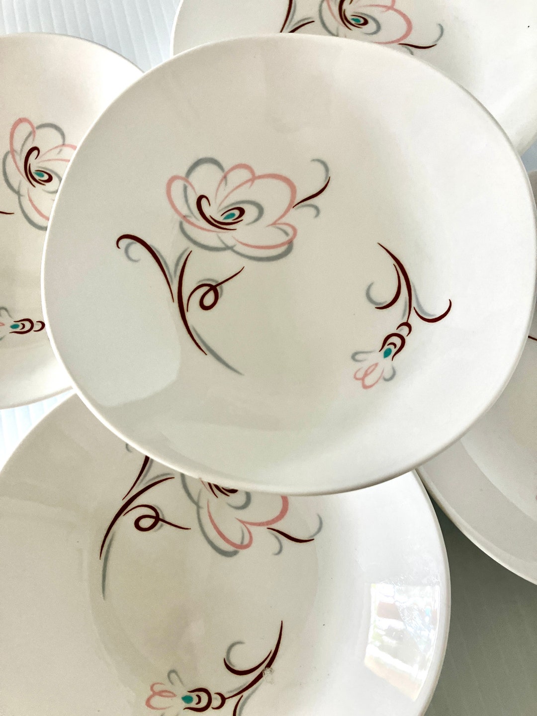 Vintage Mid-century (set X 5) Kokura Ware - Shallow Fruit,dessert ...