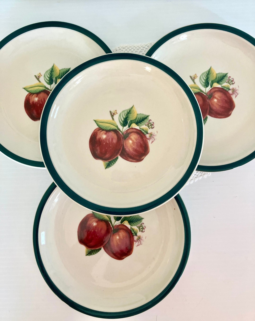 Vintage (set of 5) "casuals" China Pearl Apple Plates -salad, Snack ...