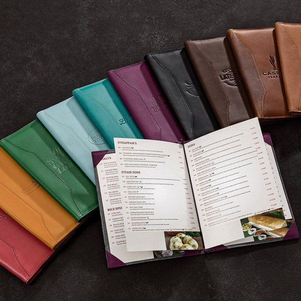 Leather Menu Cover 85x11 - Etsy
