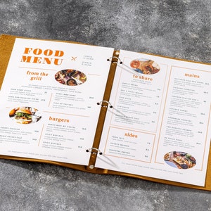 Leather 3 Ring Menu Binders Bulk | Custom Restaurant Menu Covers ...