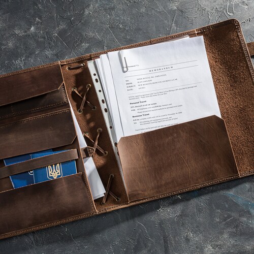 Personalized Leather Folder Leather Document Holder Folder - Etsy