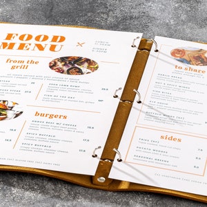 Leather 3 Ring Menu Binders Bulk | Custom Restaurant Menu Covers ...
