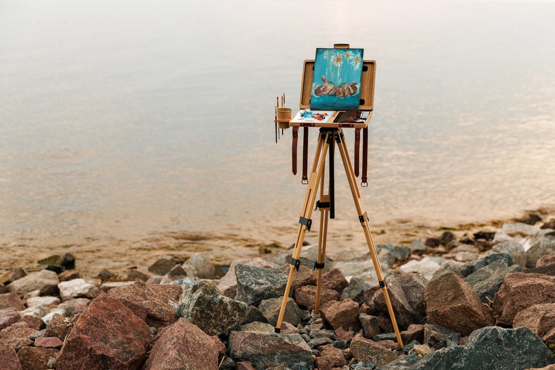 Luxury Pochade Box Alternative | Artist Organizer Easel | Handmade Wood ...