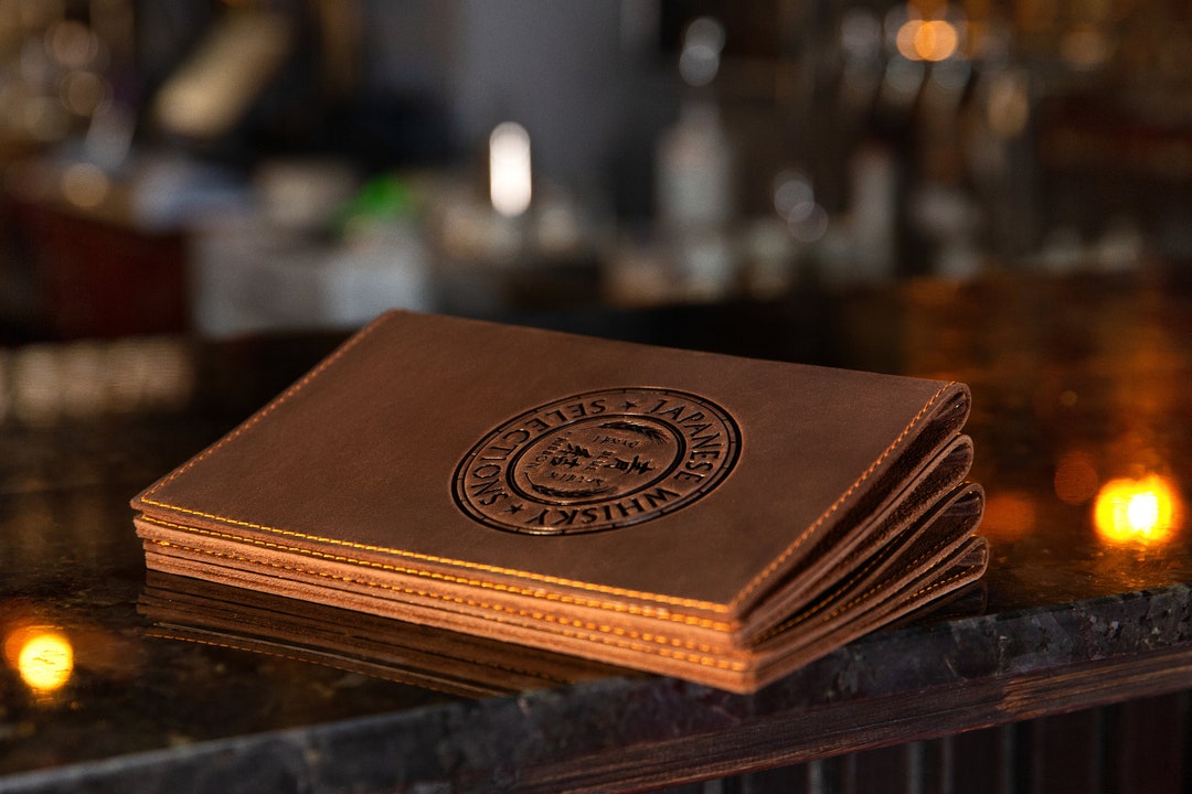 Personalized Leather Restaurant Menu Cover for 8.5 X 11 Sheets With ...