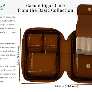 Handmade Leather Cigar Case With Wood Frame – Personalized Groomsmen or ...