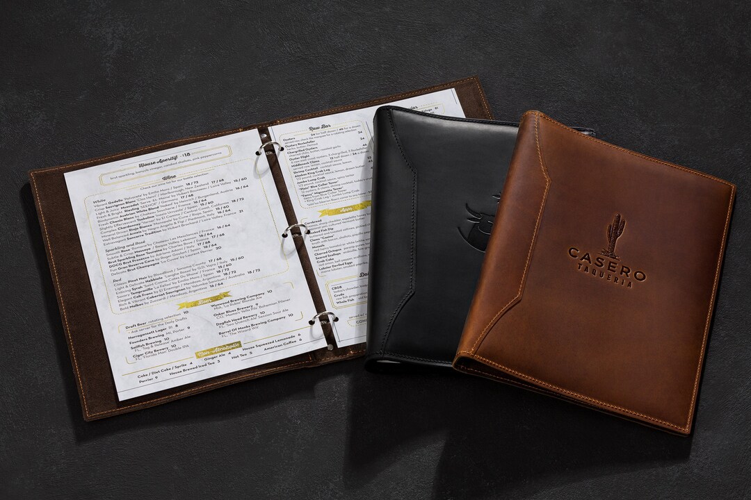 3 Ring Binder Menu Folio Personalized by Your Logo Menu - Etsy
