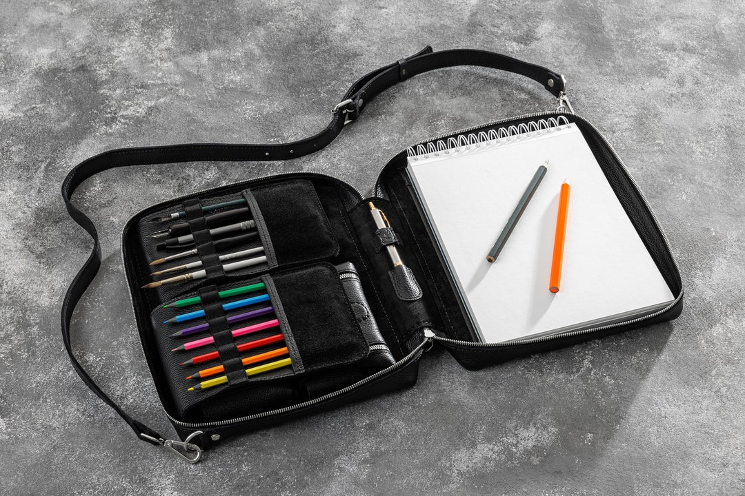 Large Engraved Artist Portfolio | Travel Art Supply Bag | Personalized ...