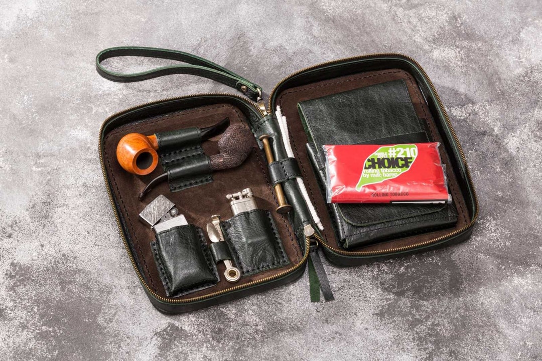 Leather Pipe Case Tobacco Pipe Bag Grandad Gift Pipe Pouch - Etsy