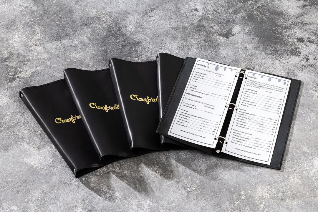 Balck 3 Ring Binders Restaurant Menu Cover Bulk | Wine Menu Cover ...