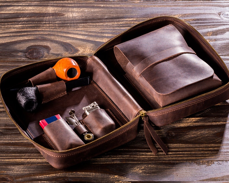 Leather Pipe Case Tobacco Pipe Bag Christmas Grandad Gift Pipe - Etsy