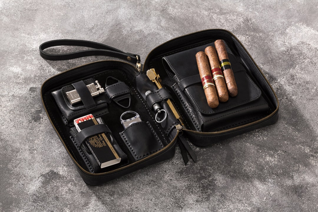 Cigars Accessories for Men Personalized Leather Cigars Case for Trip ...