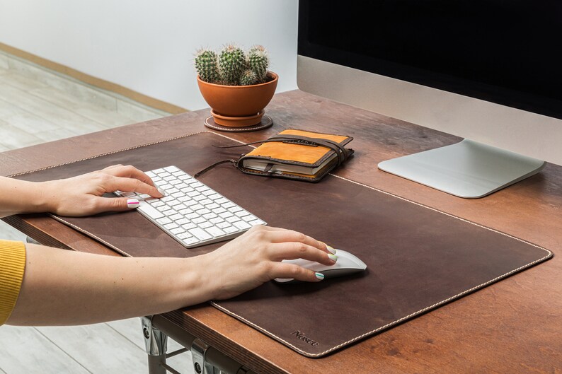 Large Leather Mouse Pad Personalized Mousepad Birthday Gifts - Etsy