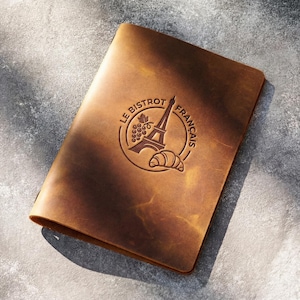 Luxury Leather Menu Cover | Personalized Logo | Handmade for ...