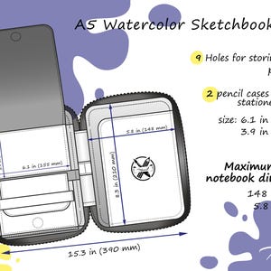 Zippered Leather Artist Organizer | Sketchbook & Art Supply Case ...