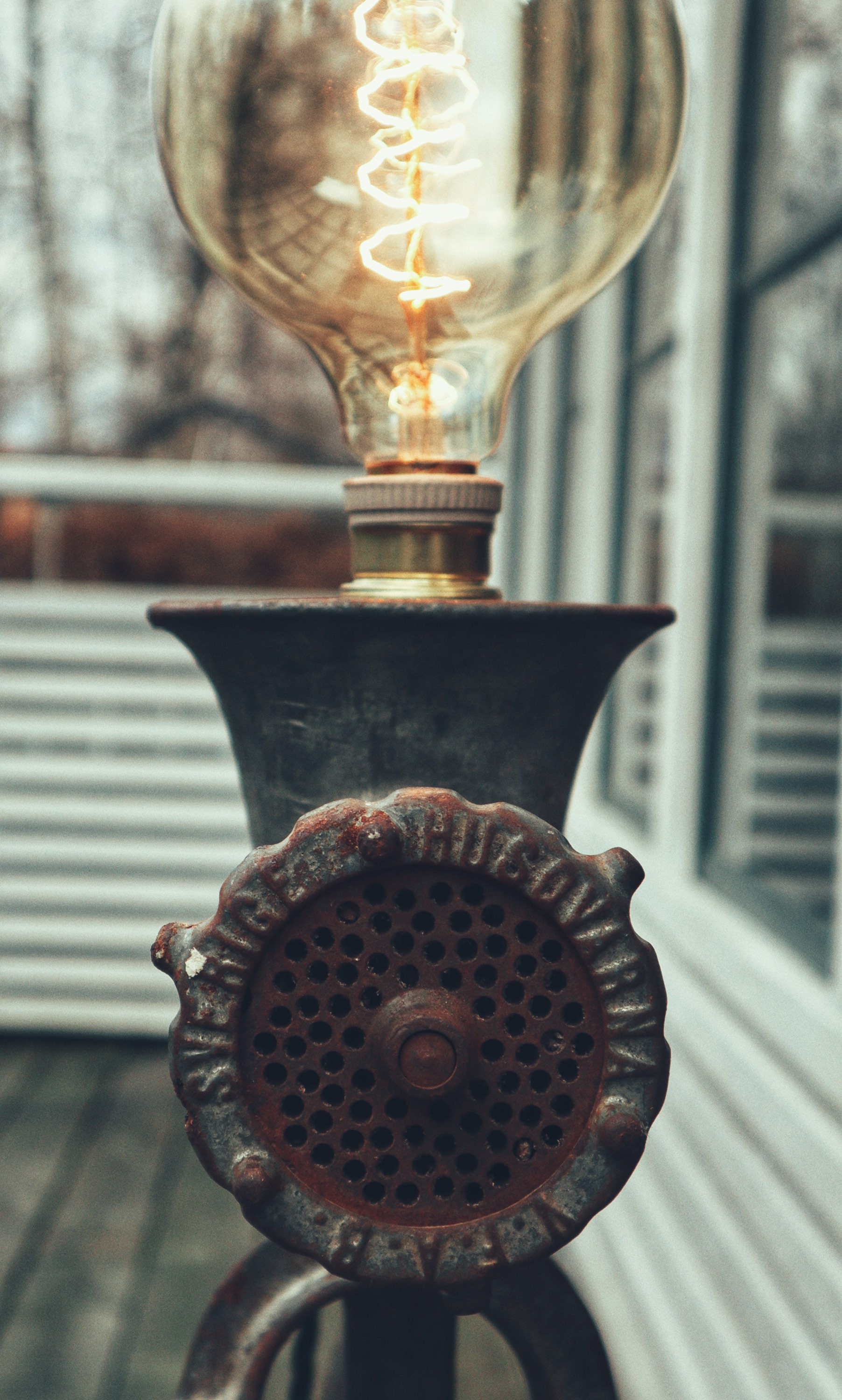 Vintage Meat Grinder Lamp / Industrial Lamp - Etsy