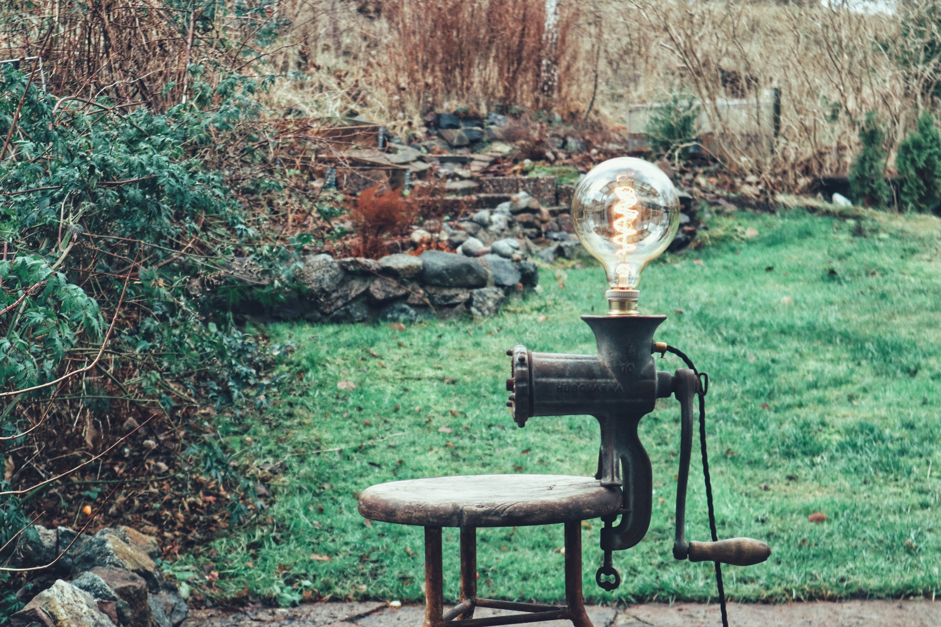 Vintage Meat Grinder Lamp / Industrial Lamp - Etsy