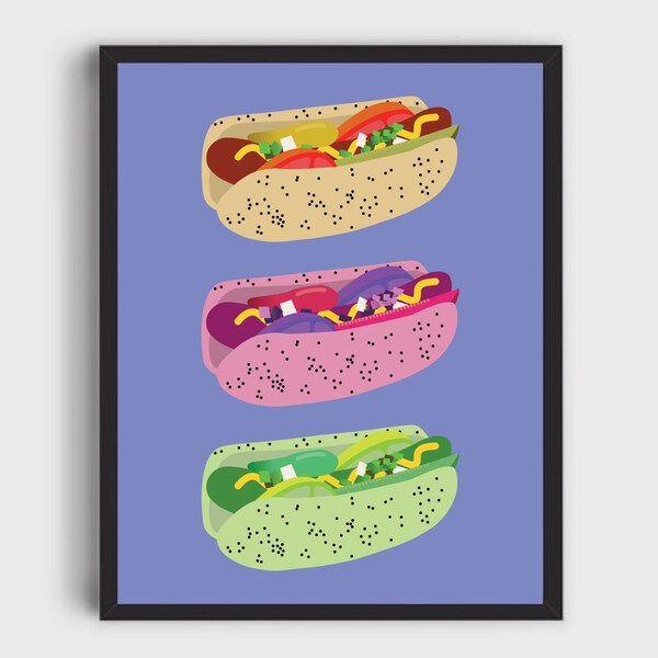 Hot Dog Art - Etsy