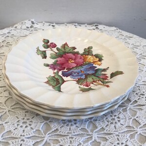 Spode Plates With Hollyhocks - Etsy