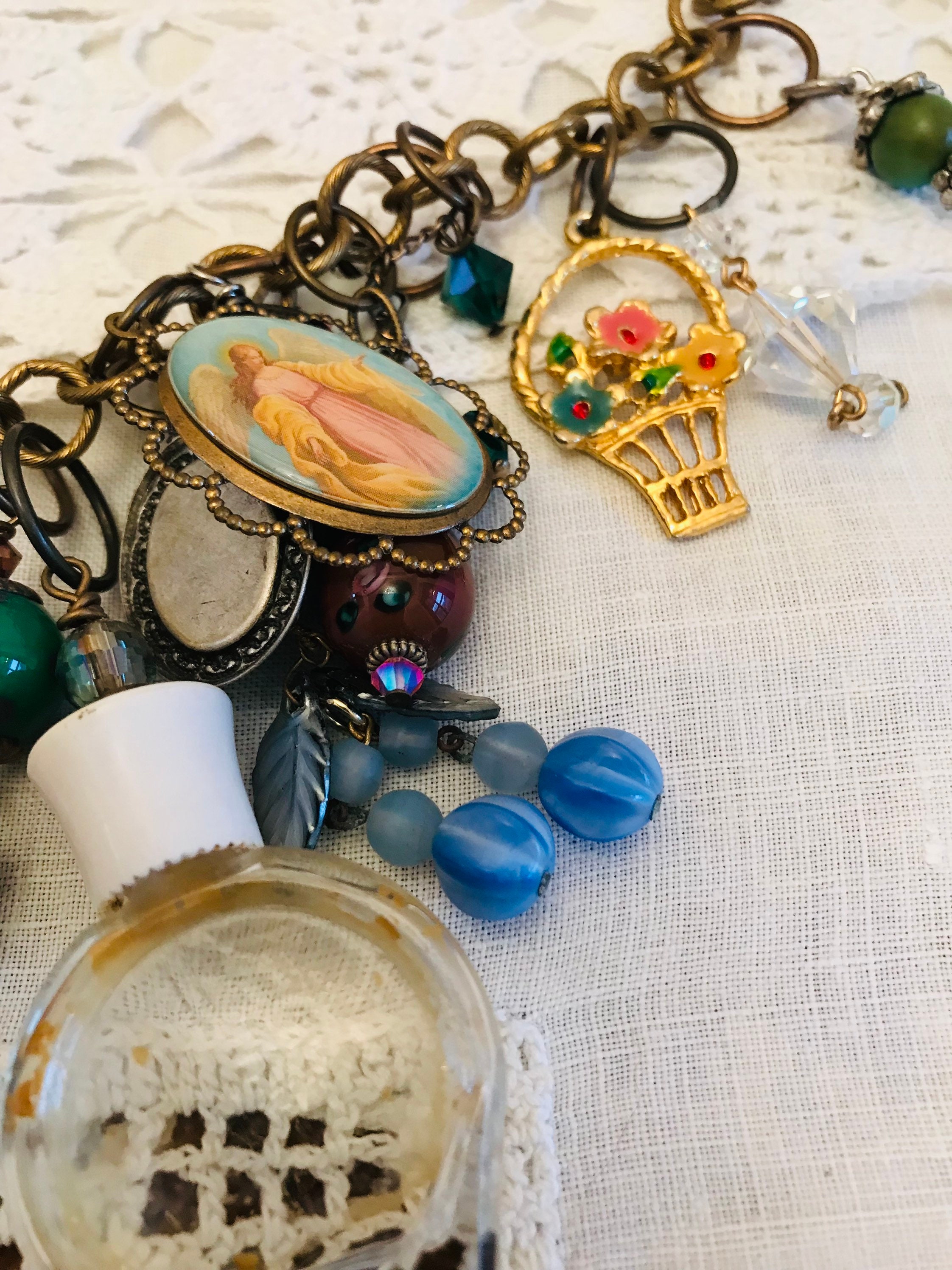 Vintage Upcycled Junk Necklace - Etsy