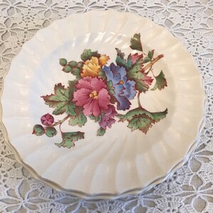 Spode Plates With Hollyhocks - Etsy