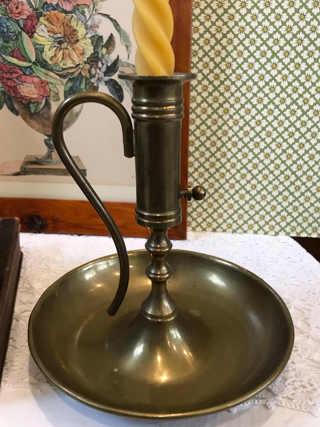 Vintage Brass Candlestick With Handle - Etsy