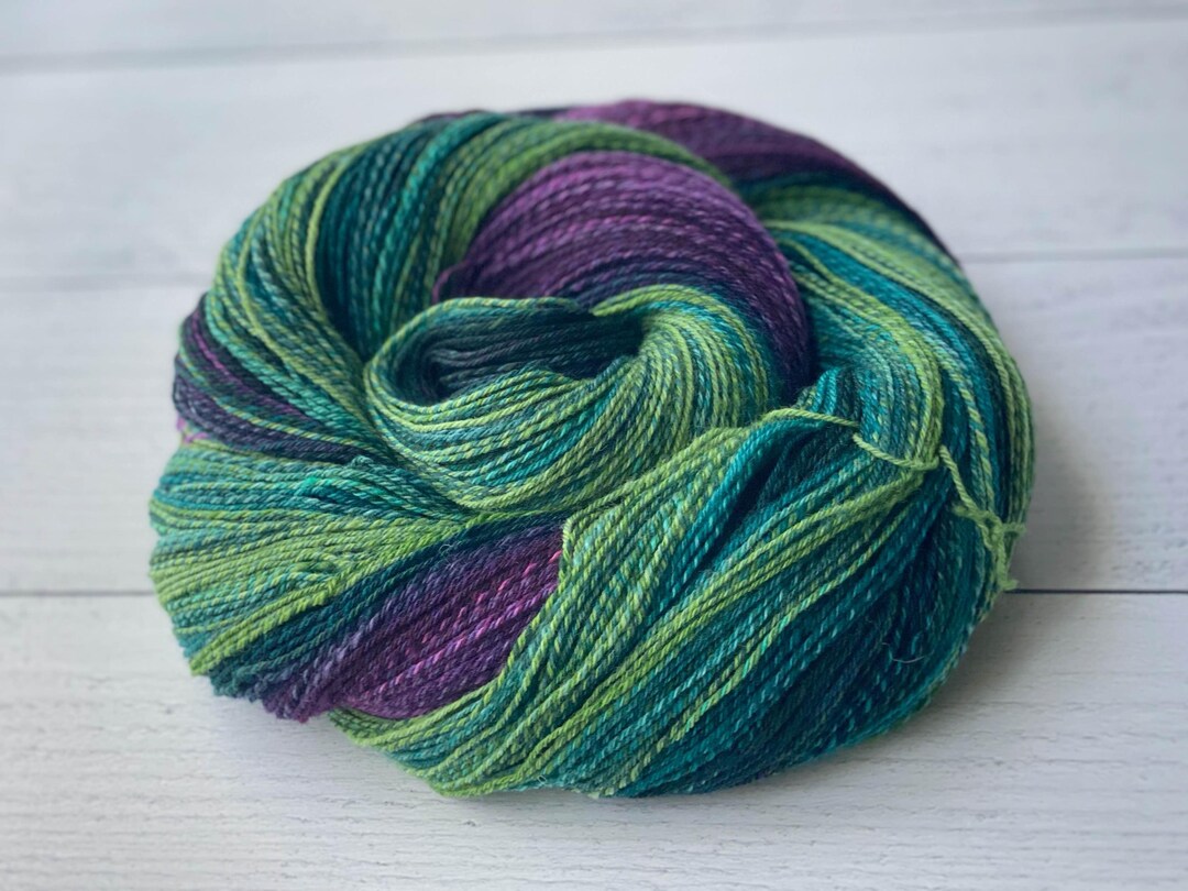 Handspun Yarn, 100% Cormo Wool, 3-ply Gradient Fingering Weight, 1070 ...