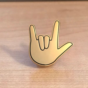 I Love You Sign Language Pin Badge Gift ASL, BSL, AUSLAN Universal - Etsy