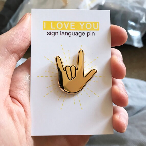 I Love You Sign Language Pin Badge Gift ASL BSL AUSLAN - Etsy