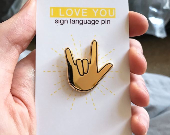 Braille Pin, Love Pin, Braille Gift, Sign Language Pin, I Love You Pin ...
